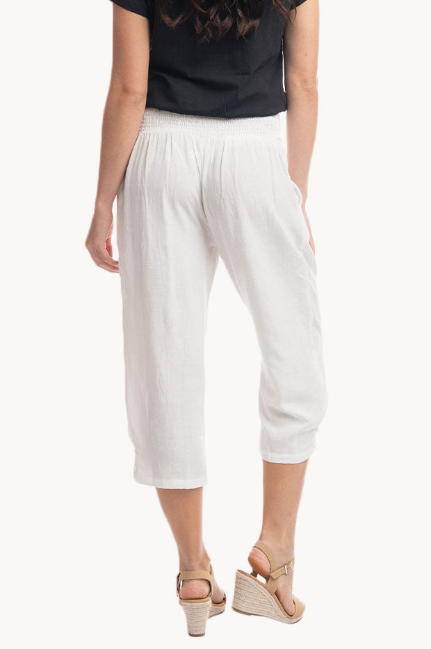 Orientique - Essentials Linen 3/4 Pant - White | Swimwear Galore AU