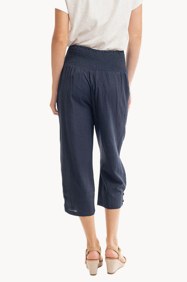 Orientique - Essentials Linen 3/4 Pant - Navy | Swimwear Galore AU