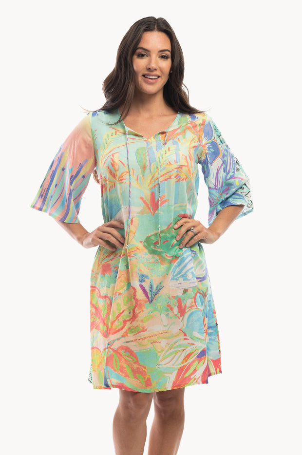 Orientique - Island Digital Neck Tie Dress - Multi | Swimwear Galore AU