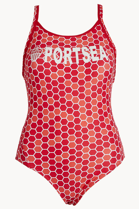 Portsea Slsc - Girls Portsea S.L.S.C. Competition One Piece - Funkita - Red