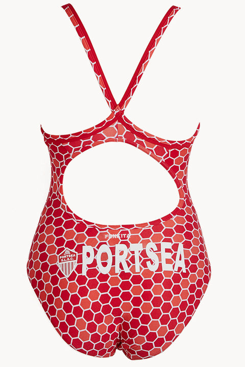 Portsea Slsc - Girls Portsea S.L.S.C. Competition One Piece - Funkita - Red