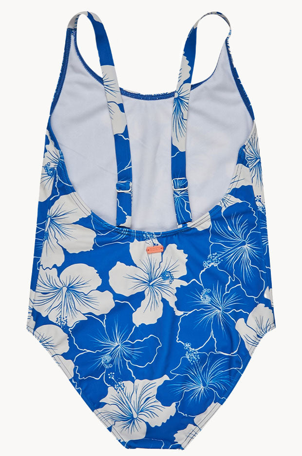 Roxy - Girls Hippy Hibiscus One Piece - Cobalt | Swimwear Galore US