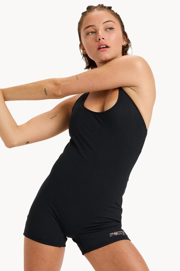Roxy - Active Boyleg One Piece - Black | Swimwear Galore AU
