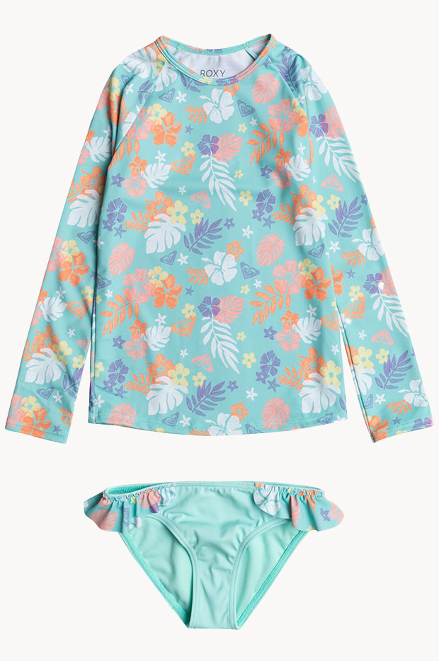 Roxy - Girls Beach Bay Suntop Set - Beach Glass | Swimwear Galore AU