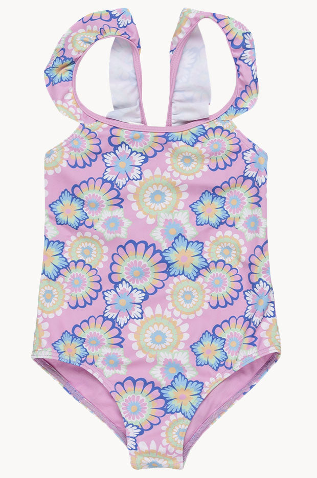 Roxy - Girls Flower Party One Piece - Lilac | Swimwear Galore US