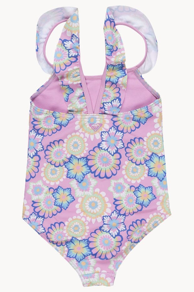 Roxy - Girls Flower Party One Piece - Lilac | Swimwear Galore US