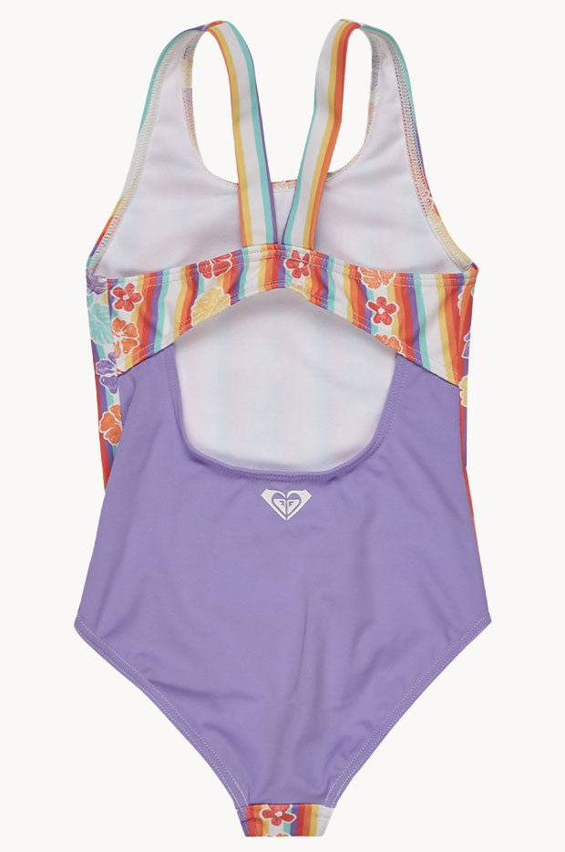 Roxy - Girls Rainbow Bay Stripe One Piece - Rainbow | Swimwear Galore AU