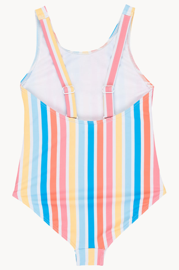Roxy - Girls Holy Stripe One Piece - White/Multi | Swimwear Galore US
