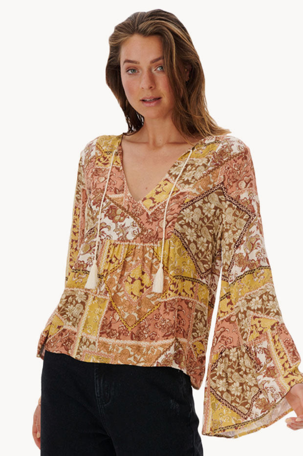 Rip Curl - Wanderer Long Sleeve Top - Maroon | Swimwear Galore AU