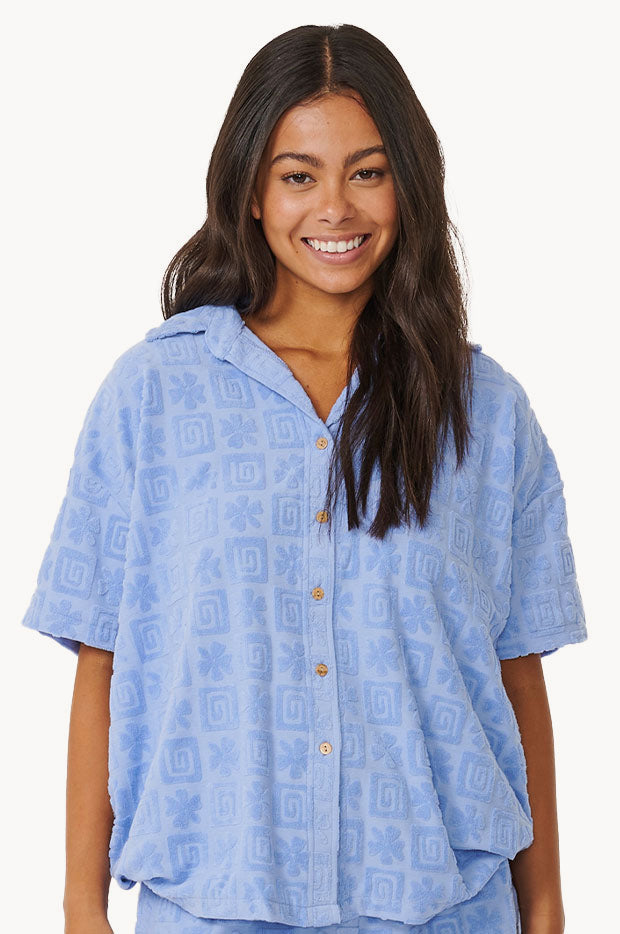 Rip Curl - Calypso Terry Shirt - Mid Blue | Swimwear Galore AU