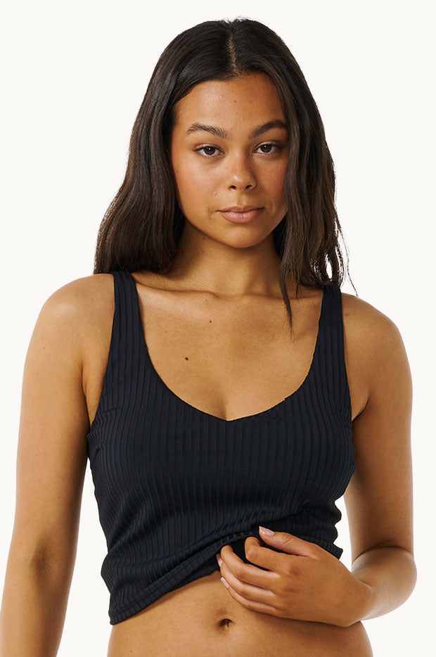 Rip Curl - Premium Surf Tankini Separate - Black | Swimwear Galore AU