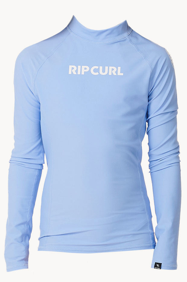 Rip Curl - Girls Plain Classic Surf Suntop - Mid Blue | Swimwear Galore AU