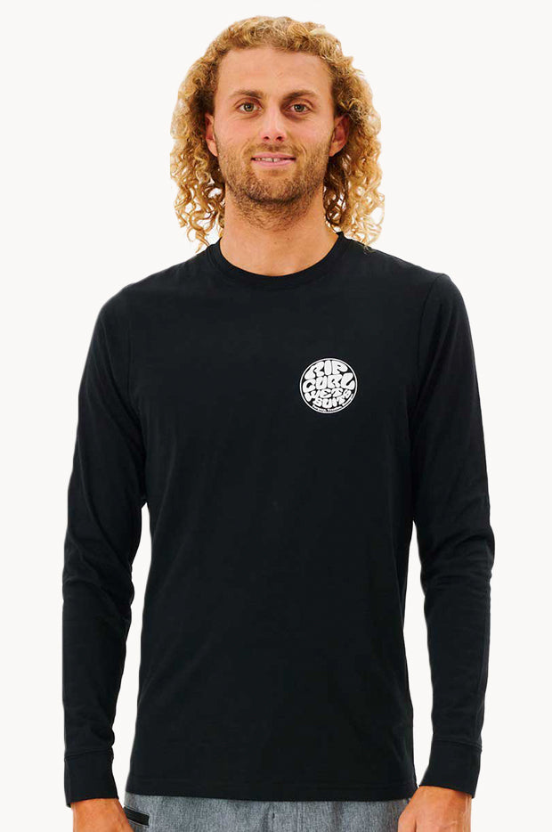 Rip Curl - Mens Icons Of Surf Long Sleeve Rash Top - Black | Swimwear ...