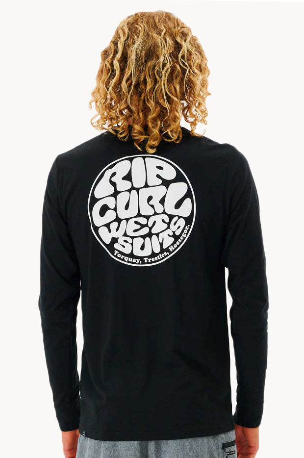 Rip Curl - Mens Icons Of Surf Long Sleeve Rash Top - Black | Swimwear ...