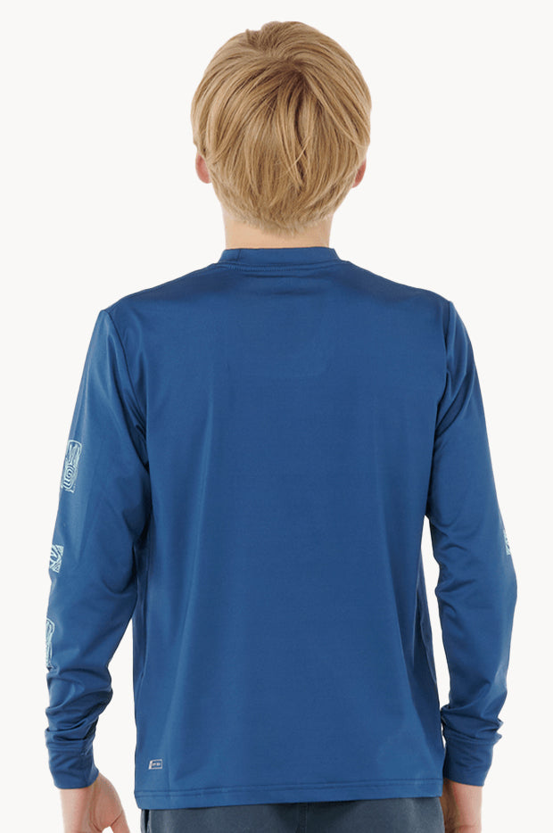Rip Curl - Boys Tropic Daze Long Sleeve Suntop - Light Navy | Swimwear ...