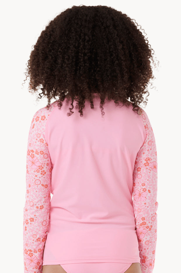 Rip Curl - Girls Summer Sol Long Sleeve Suntop - Bright Pink