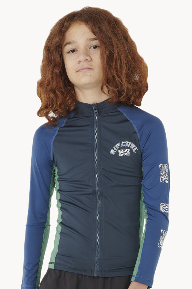 Rip Curl - Boys Tropic Daze Long Sleeve Suntop - Dark Navy | Swimwear ...