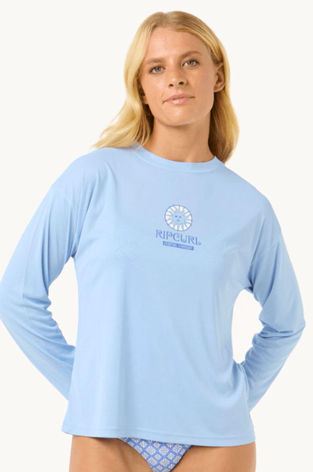 Rip Curl - San Carlos Surf Lite Long Sleeve Suntop - Light Blue