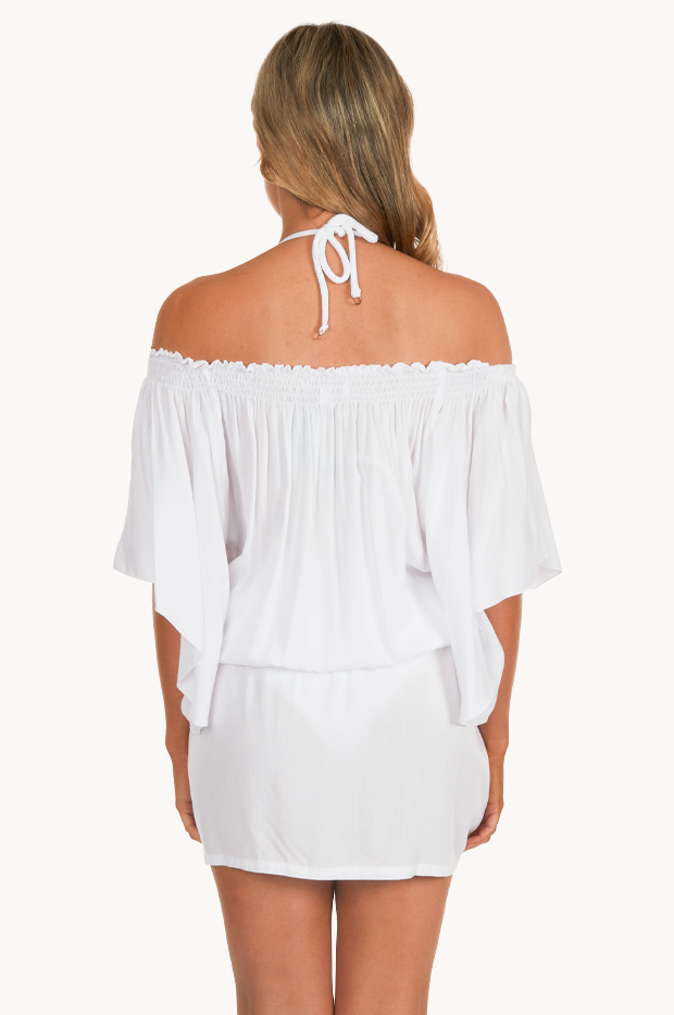Sundrenched - Plain Wing Dress - White | Swimwear Galore AU