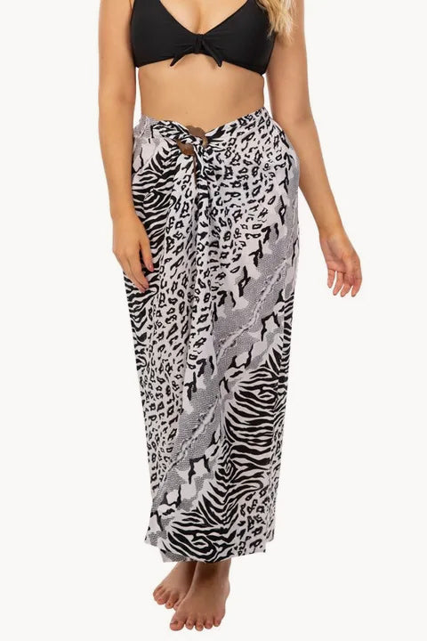 Sundrenched - Snake Cheetah Tube Sarong - Black | Swimwear Galore AU