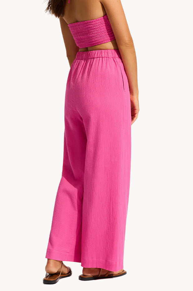 Seafolly - Crinkle Beach Pant - Hot Pink | Swimwear Galore AU