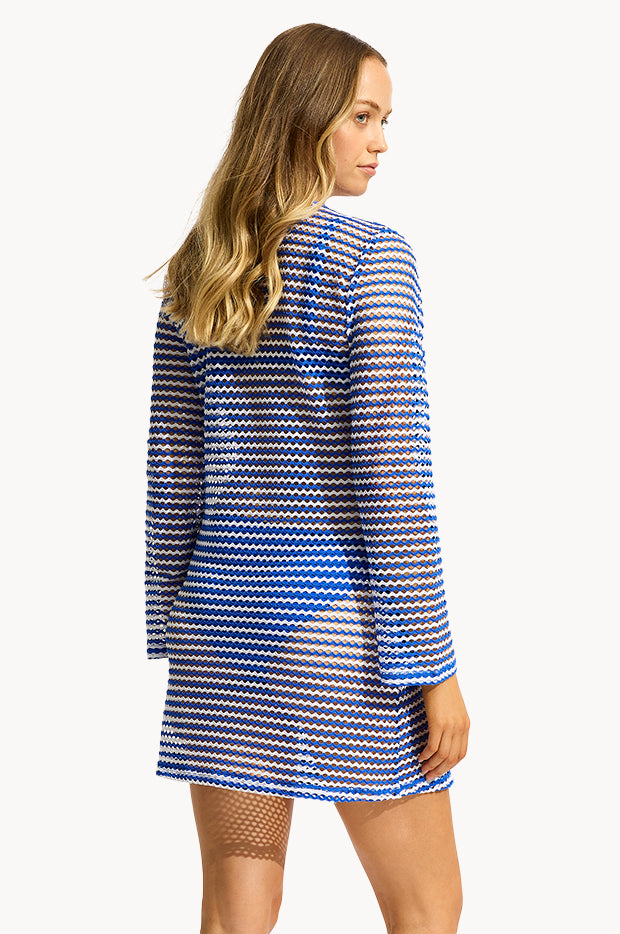 Seafolly - Mesh Effect Cover Up - Azure | Swimwear Galore AU