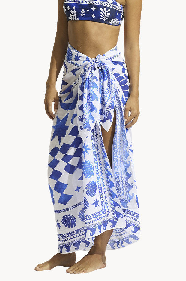 Seafolly - Corfu Sarong - Azure | Swimwear Galore AU