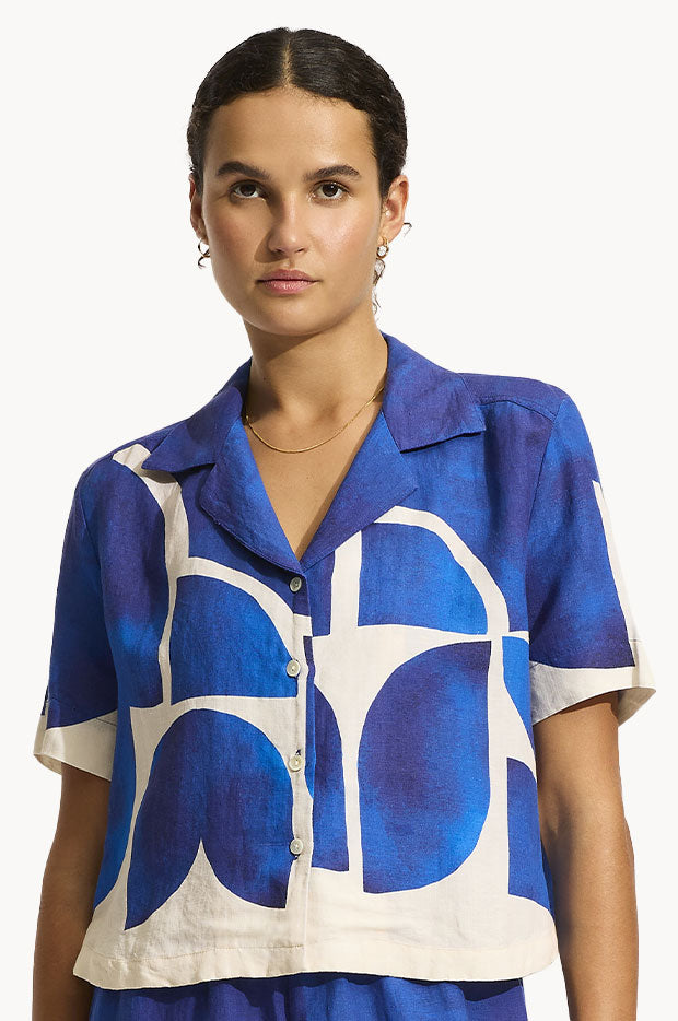 Seafolly - Sunray Cropped Shirt - Marine | Swimwear Galore AU