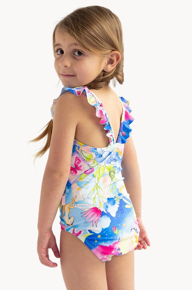 Seafolly Girls Girls Surrealism Frill One Piece Multi Swimwear