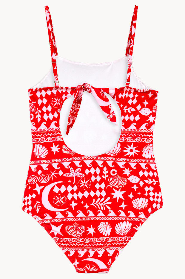 Seafolly Girls - Girls Mykonos Summer One Piece - Red/Pink | Swimwear ...