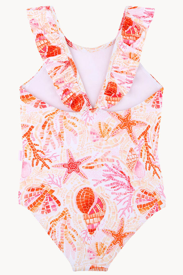 Seafolly Girls - Girls La Mer Frill One Piece - Orange/Pink | Swimwear ...
