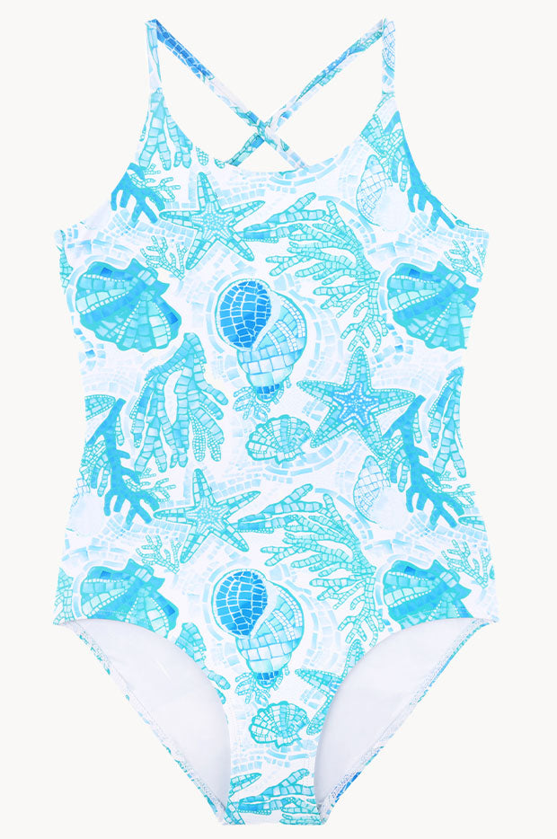 Seafolly Girls - Girls La Mer Tie Back One Piece - Blue | Swimwear ...