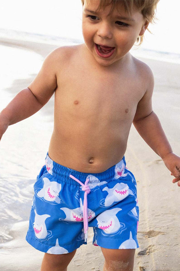 Skwosh - Toddler Boys Jolly Jaws Boardshort - Blue | Swimwear Galore US