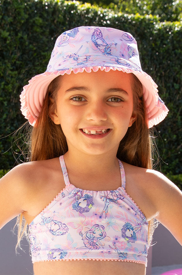 Salty Ink - Girls Miss Fairy Reversible Sunhat - Purple | Swimwear ...
