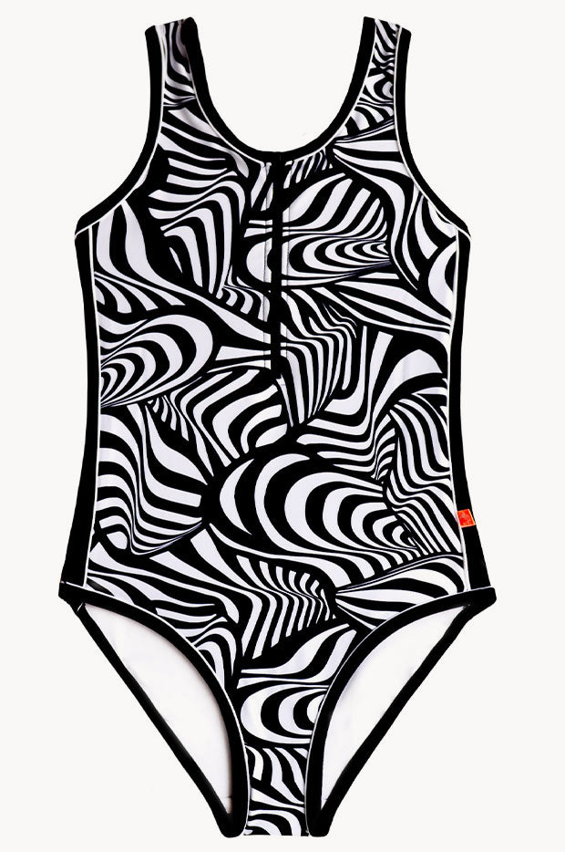 Salty Ink - Girls Mod Squad Zip One Piece - Mod | Swimwear Galore AU