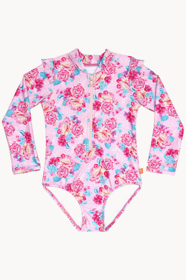 Salty Ink - Girls Miss Bloom Long Sleeve Sunsuit - Bloom | Swimwear ...