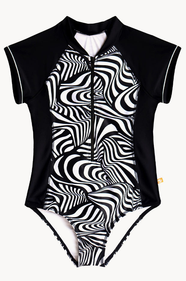 Salty Ink - Girls Mod Squad Short Sleeve Sunsuit - Mod | Swimwear Galore AU