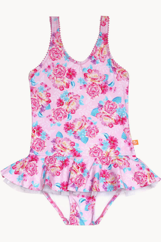 Salty Ink - Girls Miss Bloom Frill One Piece - Bloom | Swimwear Galore AU