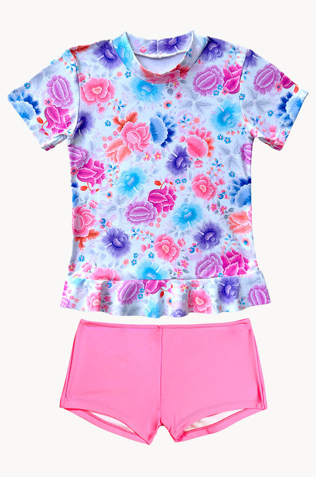 Salty Ink - Girls Miss Peony Suntop Set - Peony | Swimwear Galore AU