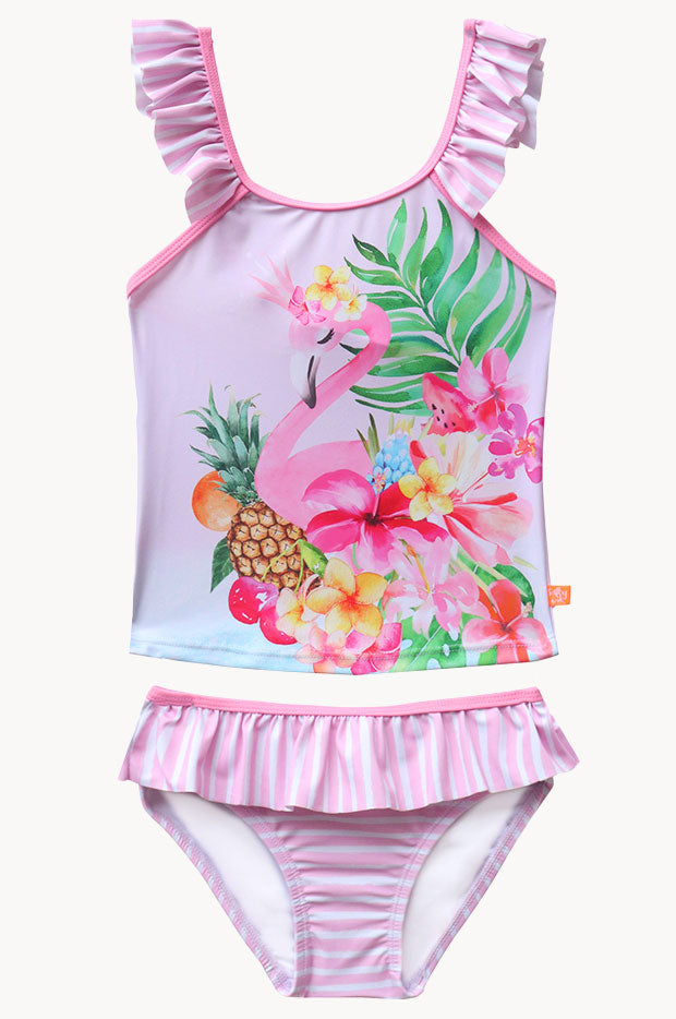 Salty Ink - Girls Miss Vacay Tankini Set - Pink/Multi | Swimwear Galore AU