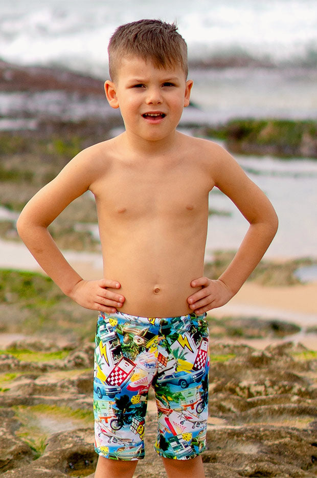 Salty Ink - Boys Mash Up Jammer - Mash | Swimwear Galore AU