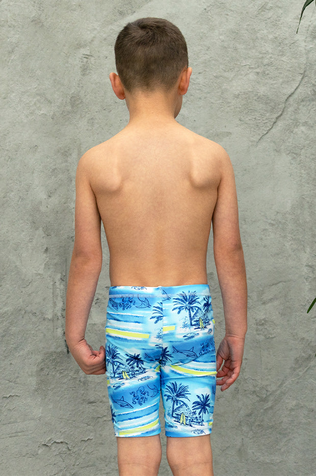 Salty Ink - Boys Shipwrecked Jammer - Ocean | Swimwear Galore US