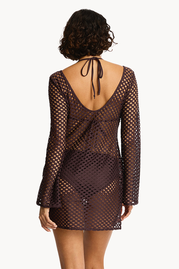 Sea Level - Castaway Mesh Cover Up - Cocoa | Swimwear Galore US