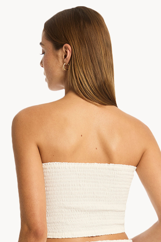 Sea Level - Sunset Beach Bandeau Top - White | Swimwear Galore AU