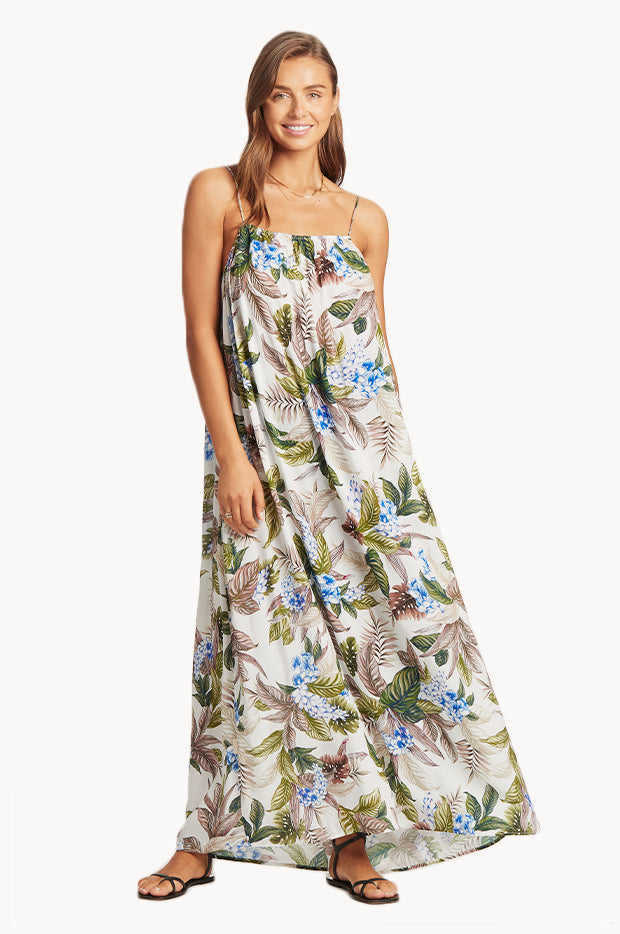 Sea Level - Lost Paradise Maxi Sundress - White | Swimwear Galore AU