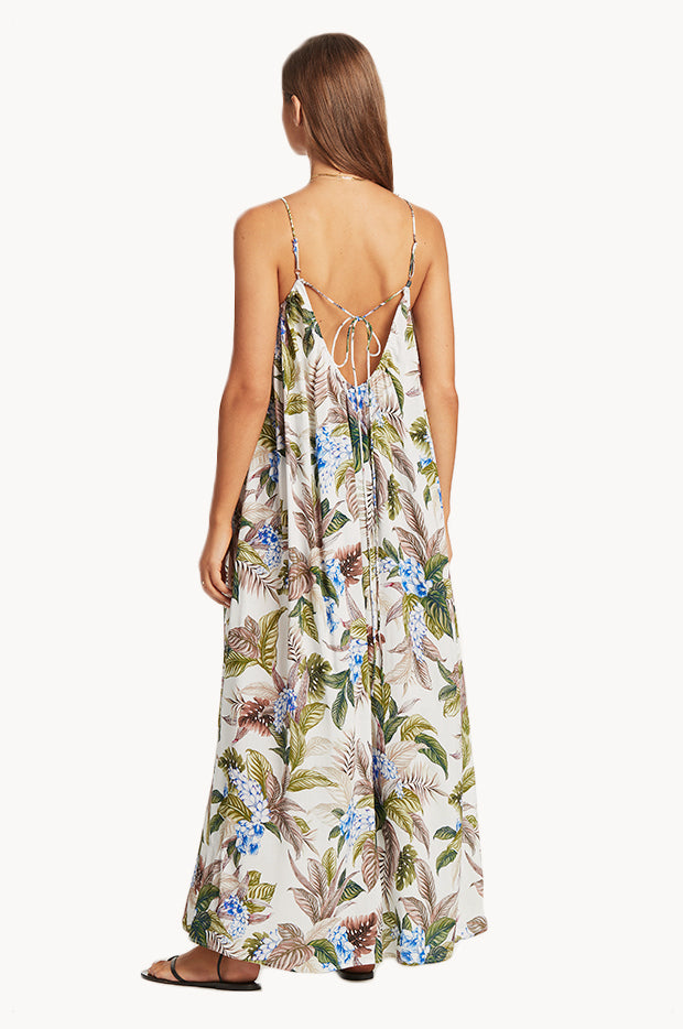 Sea Level - Lost Paradise Maxi Sundress - White | Swimwear Galore AU
