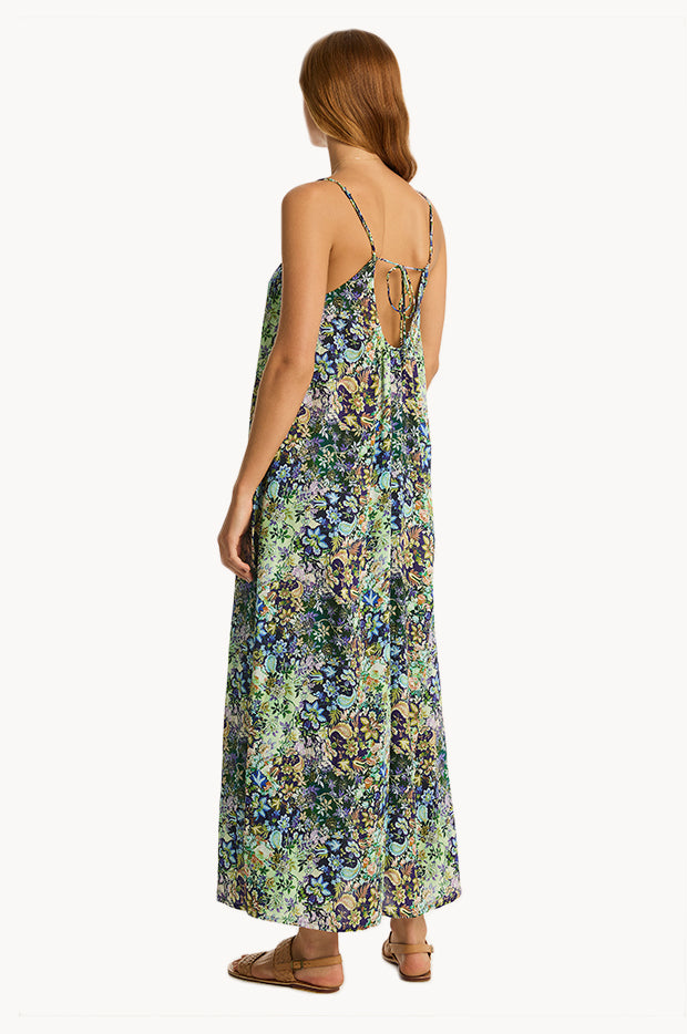 Sea Level - Wildflower Maxi Sundress - Sea | Swimwear Galore AU