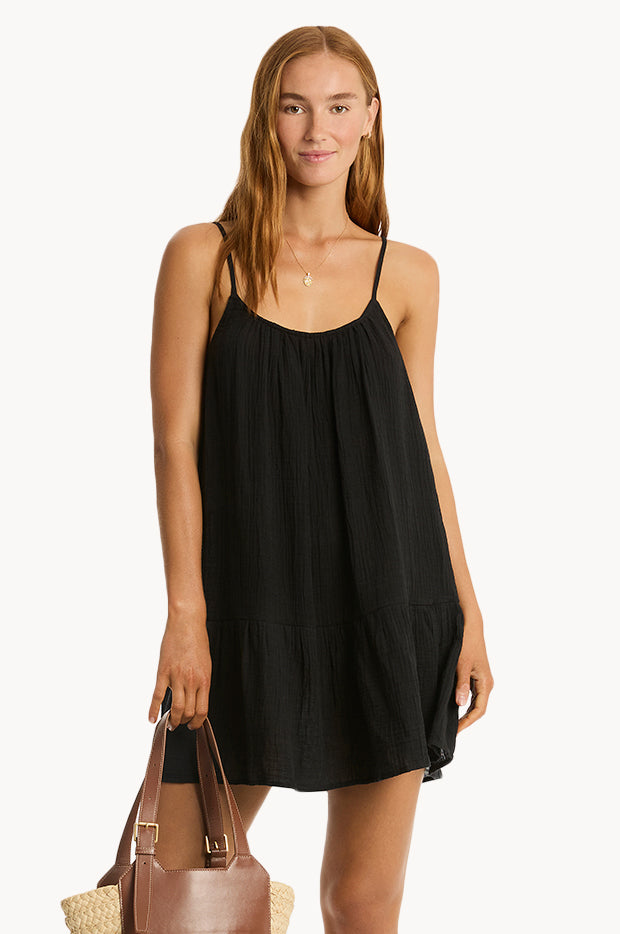 Sea Level - Sunset Short Sundress - Black | Swimwear Galore AU