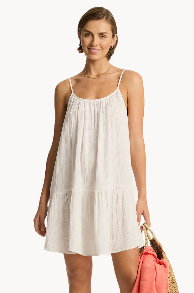 Sea Level - Sunset Short Sundress - White | Swimwear Galore AU