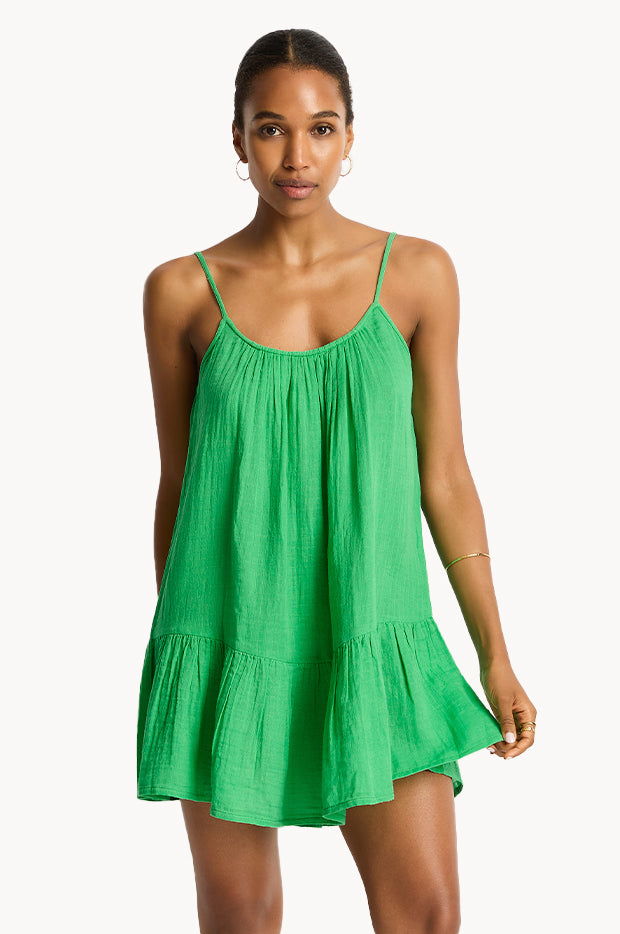 Sea Level - Sunset Short Sundress - Kelly Green | Swimwear Galore AU
